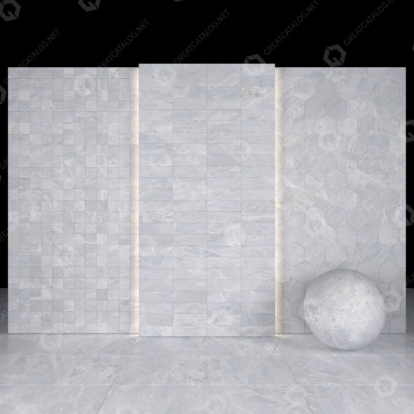 Tile Alpha White Marble 3D model - GreatCatalog 18647