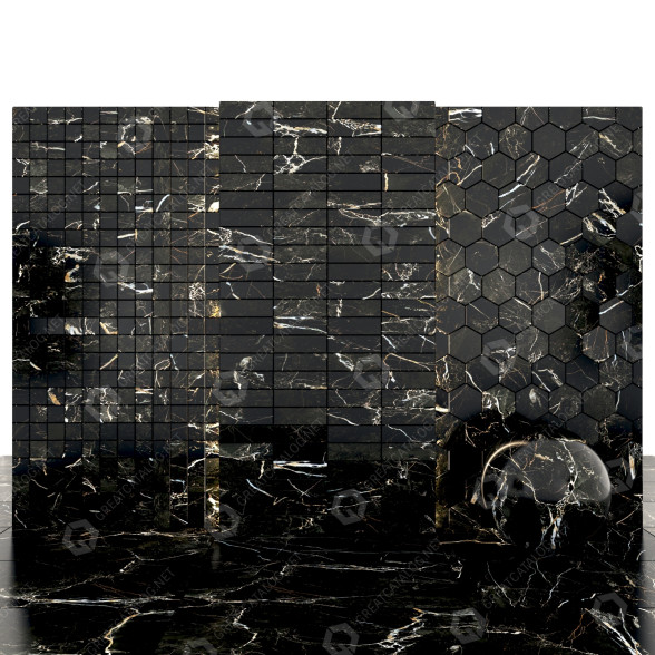 Tile Streak Black Marble 3D model - GreatCatalog 18913