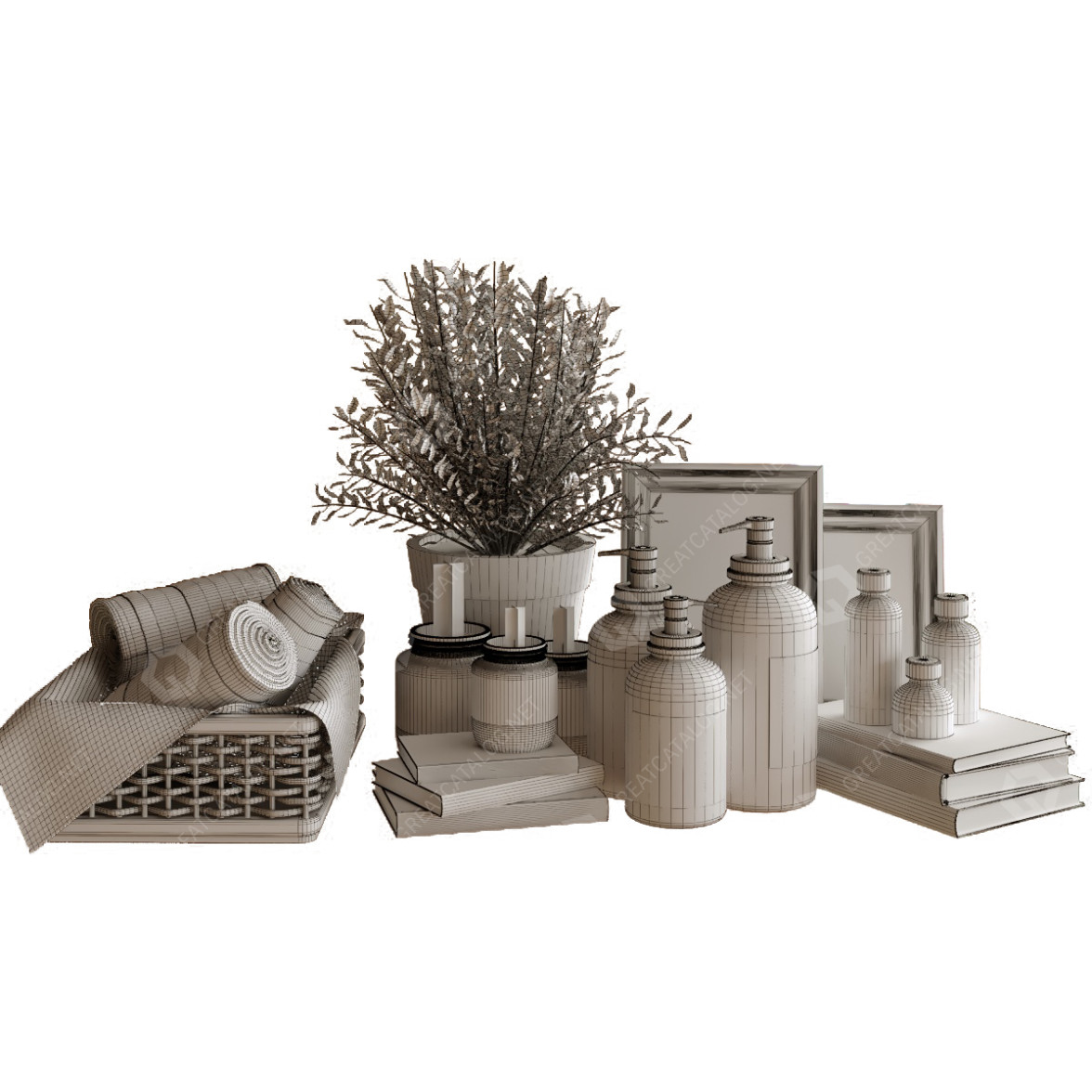 Decor Bathroom Set 118 3D model - GreatCatalog 19001