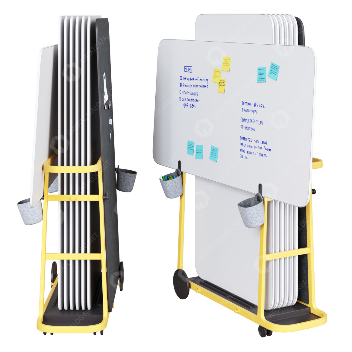 Mobile Office Cart Steelcase Flex with Whiteboards 3D model ...