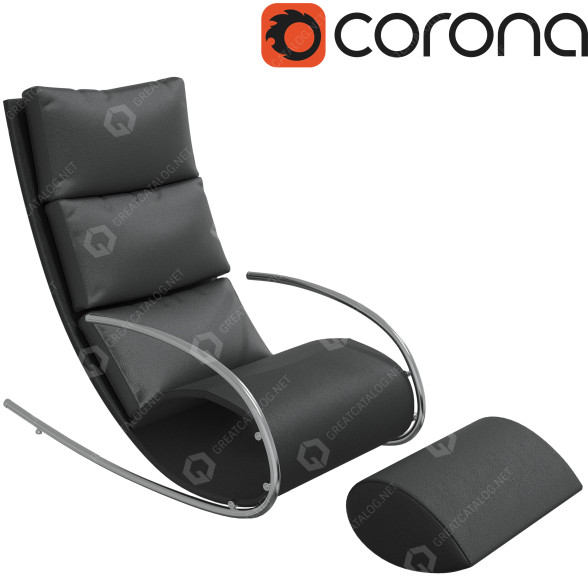 Armchair and Ottoman Sagamy Black 3D model - GreatCatalog 19289