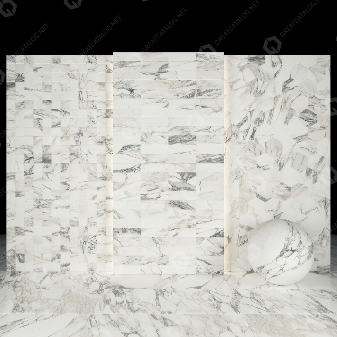 Tile Classic Arabescato Marble 02 3D model - GreatCatalog 19525