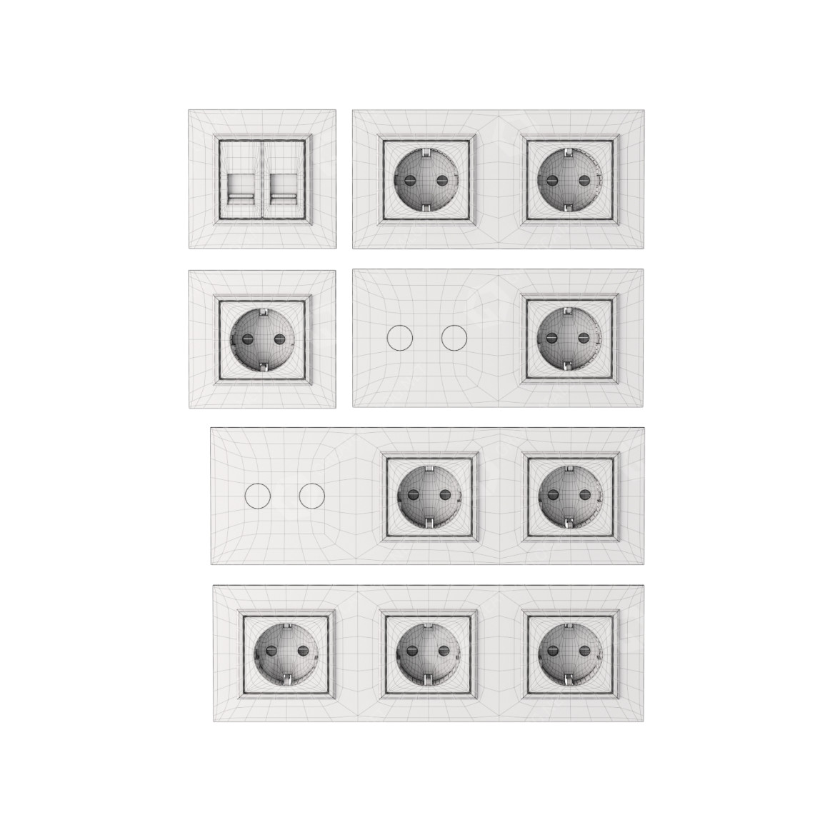 Sockets Livolo Gray Set 3D model - GreatCatalog 2061