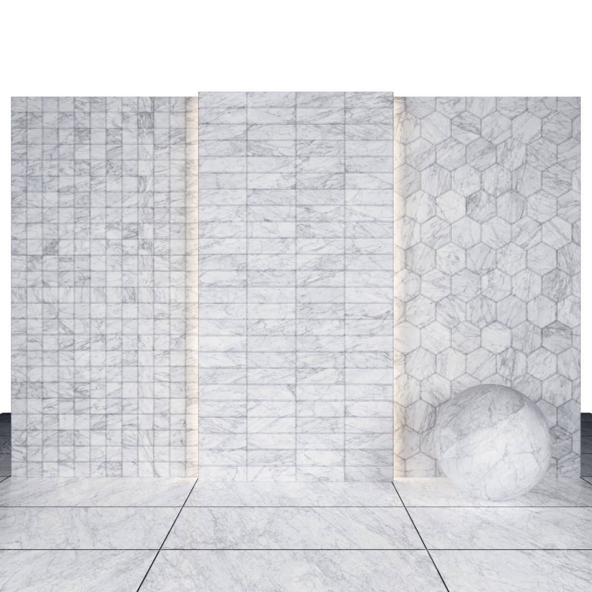 Tile Supreme White Marble 02 3D model - GreatCatalog 19824