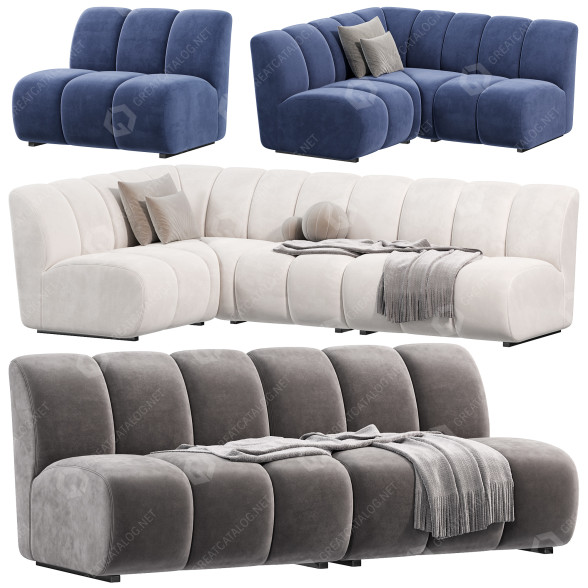 Sofa Eichholtz Lando Straight 3D model - GreatCatalog 21129