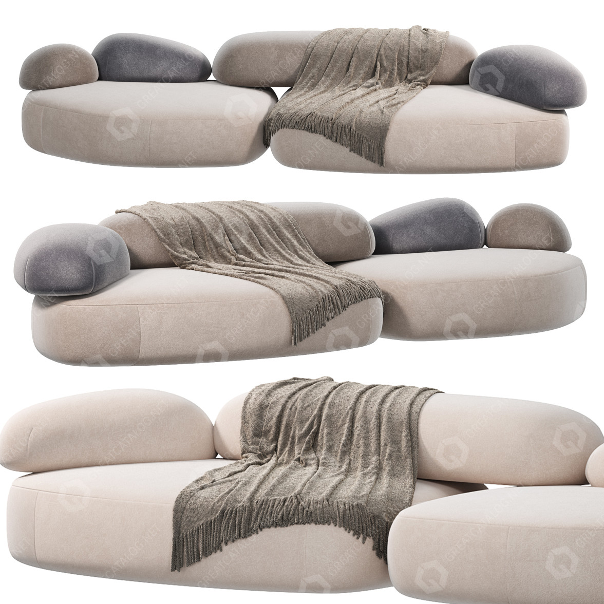 Sofa Moroso Pebble Rubble 3D model - GreatCatalog 21132