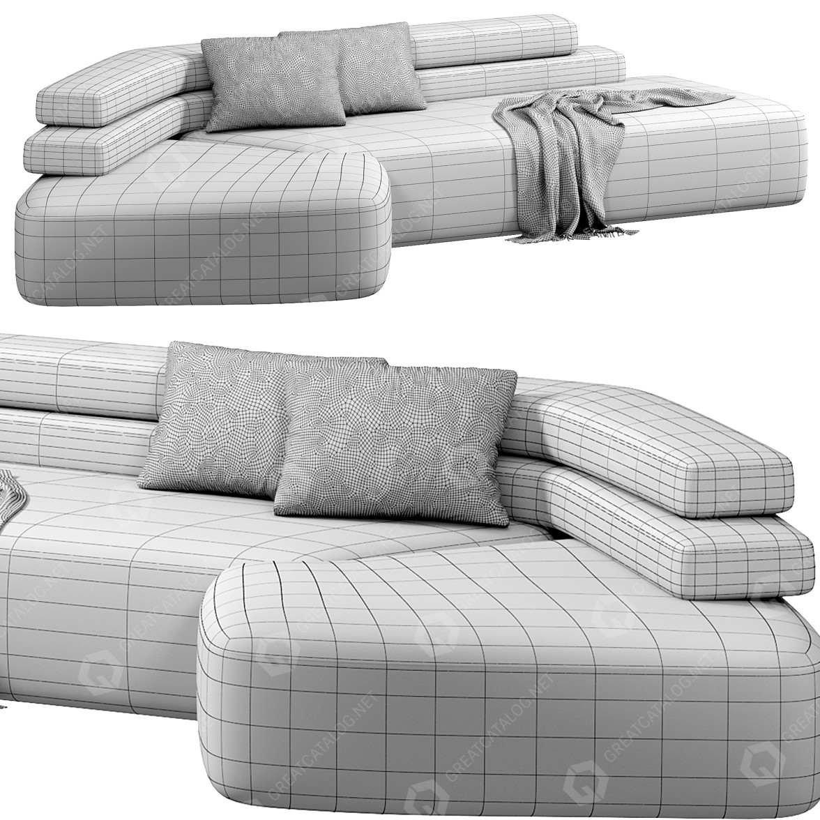Sofa Patricia Urquiola Rift 3D model・Download 3D models