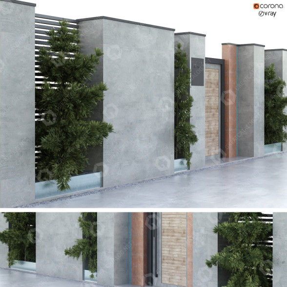 Fence and Gates Set 168 3D model - GreatCatalog 21575