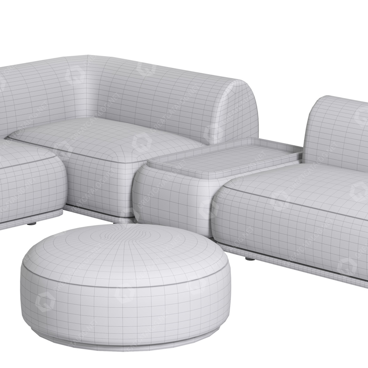Sofa and Ottoman Meridiani Rene Set 2 3D model - GreatCatalog 21754