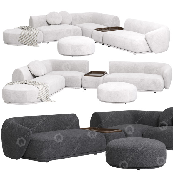 Sofa and Ottoman Meridiani Rene Set 2 3D model - GreatCatalog 21754