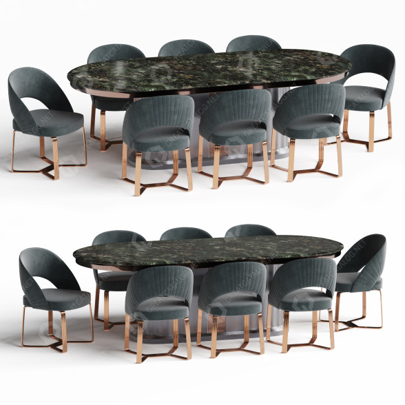 Table and Chairs Elve Luxury Etra Dining Room Set 3D model - GreatCatalog 21920
