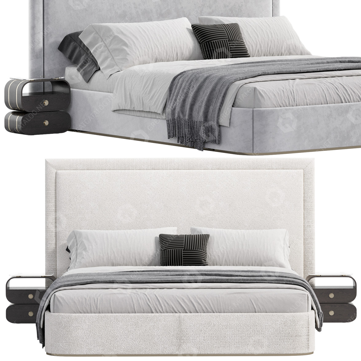 Bed and Bedside Tables CB2 Winter by Zdesign at Home 3D model ...