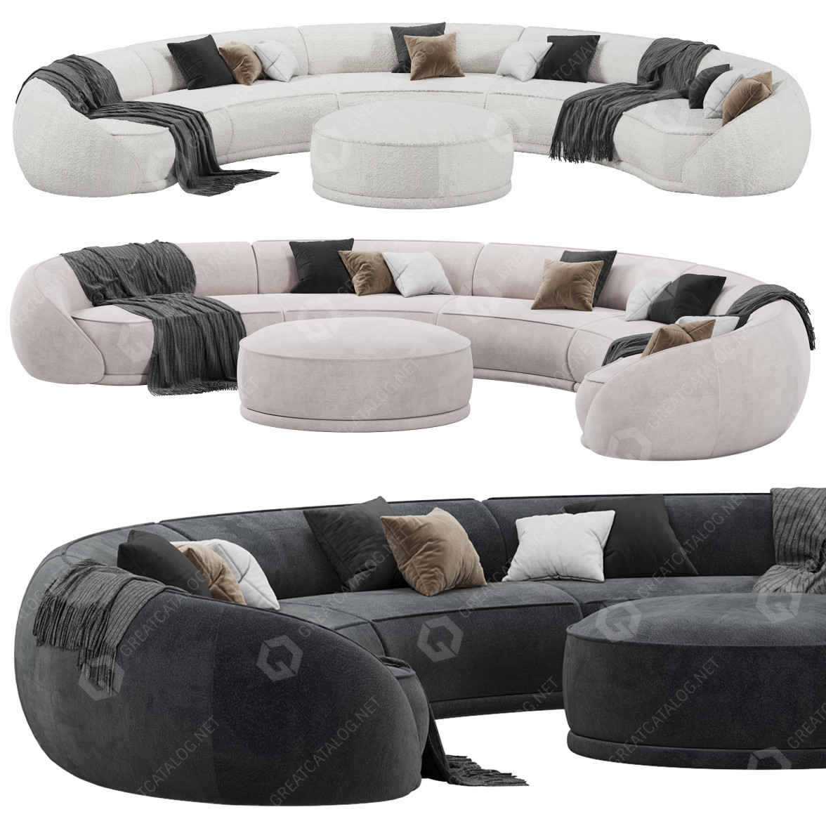 Sofa and Pouf Ghidini 1961 Abbracci 3D model - GreatCatalog 22250