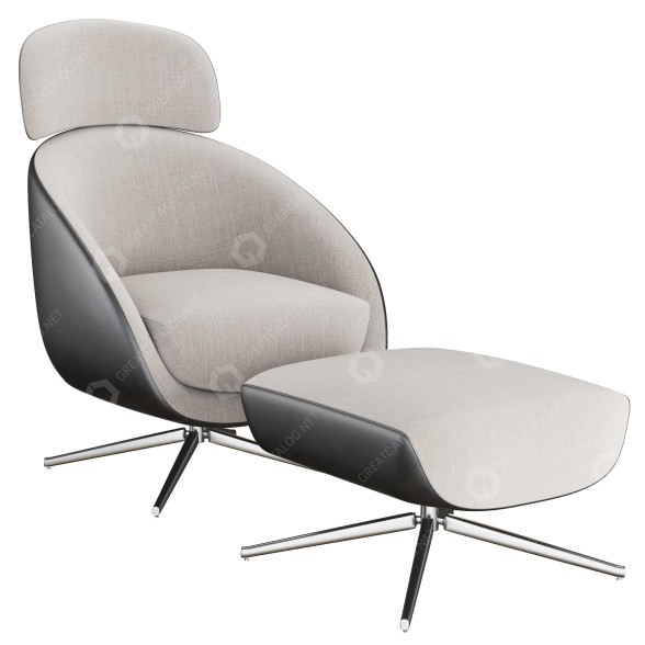 Крісло та пуф Minotti Russell 3D модель・Скачати 3D моделі ...