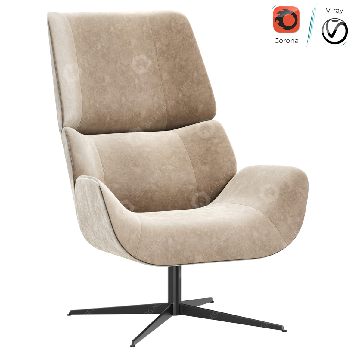 Armchair and Ottoman COMO Lab Swive 3D model #22489 | GreatCatalog
