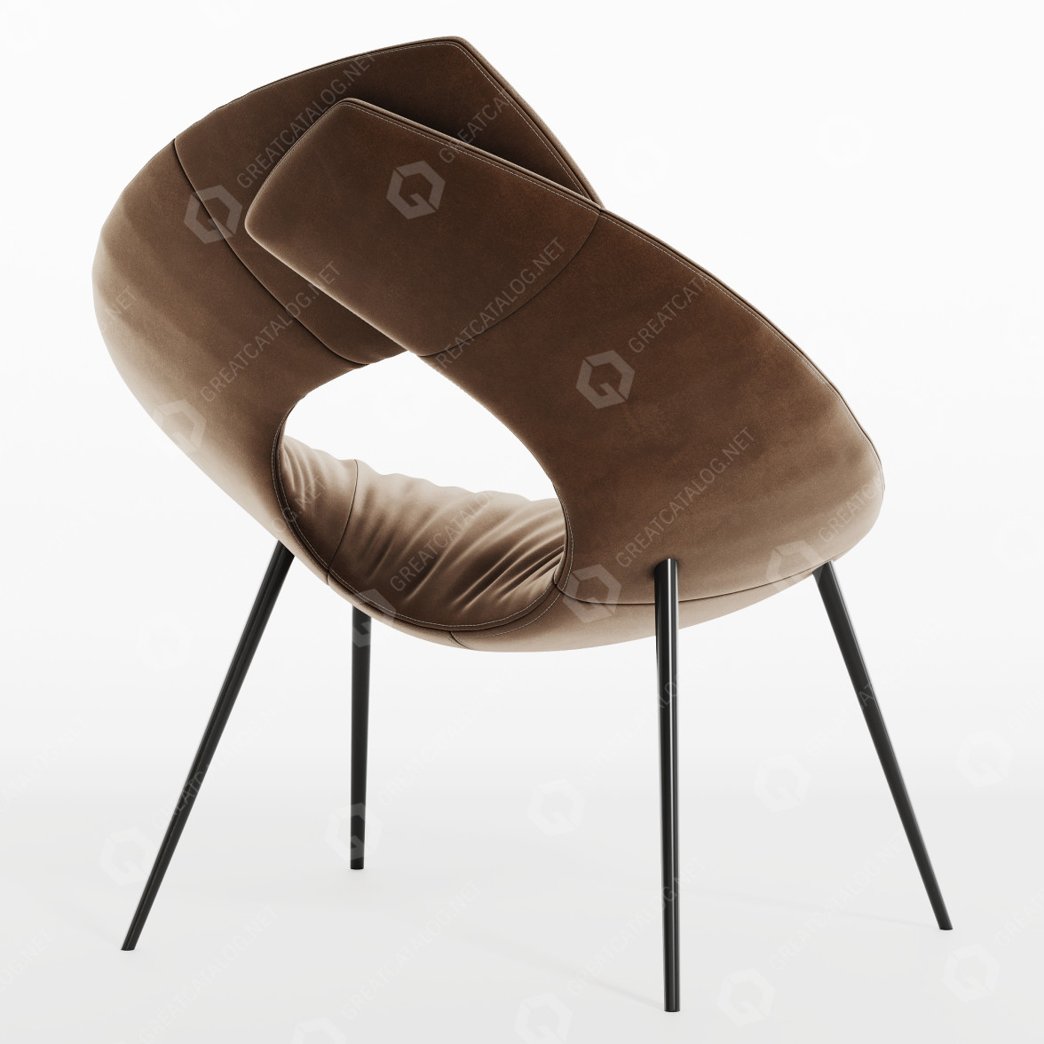 Armchair Bonaldo Poltrona Lock dv05 3D model - GreatCatalog 23896