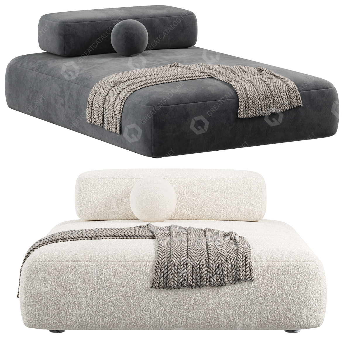 Couch Living Divani Bubble Rock Set 3D model - GreatCatalog 24929