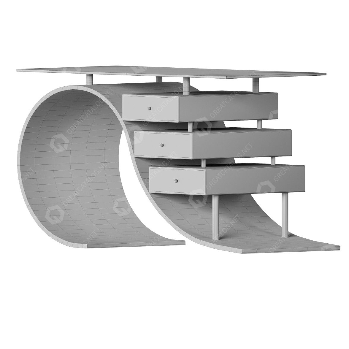 Desk Designer Curved 3D model - GreatCatalog 25003