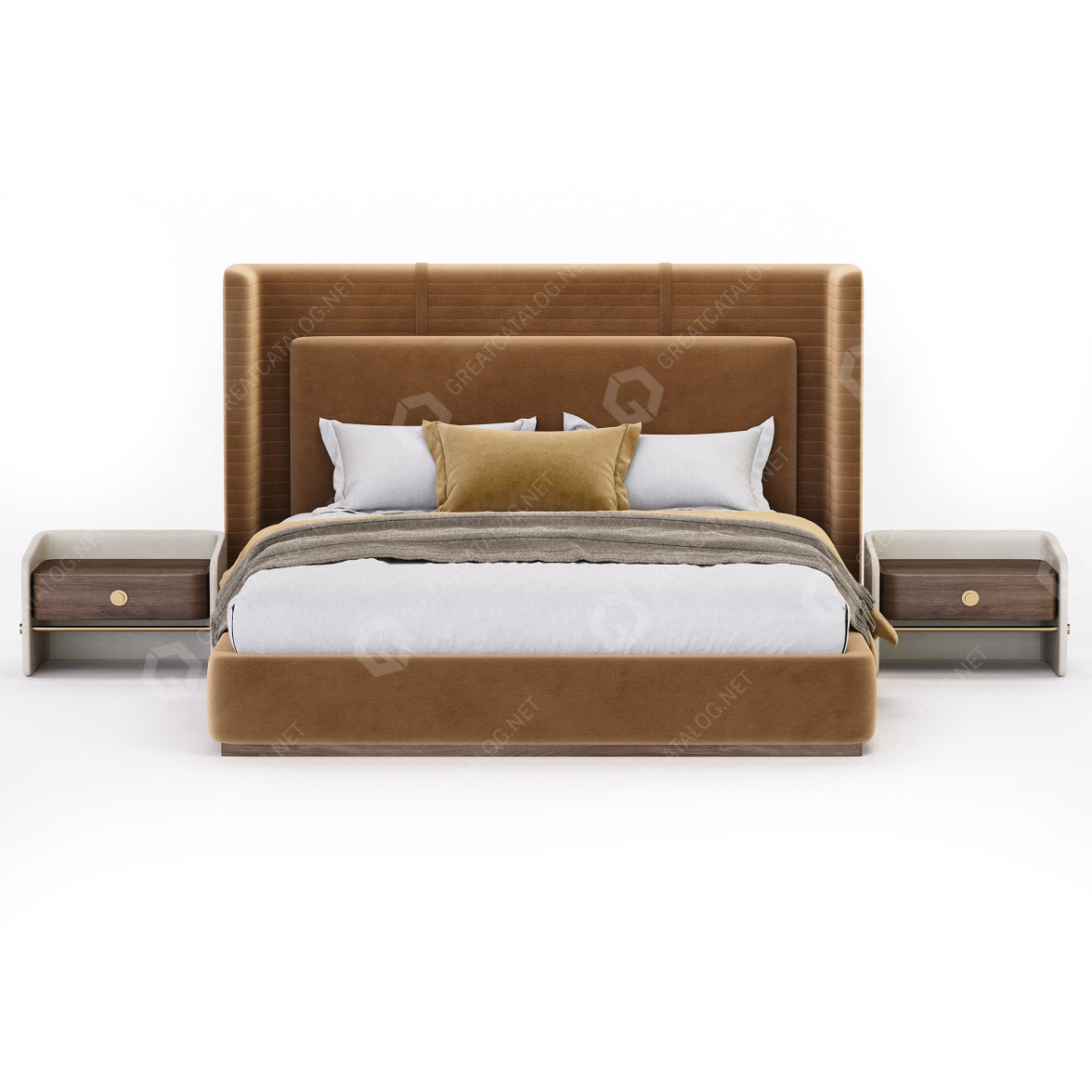 Bed and Bedside Tables Mezzo Collection Perry 3D model - GreatCatalog 25092