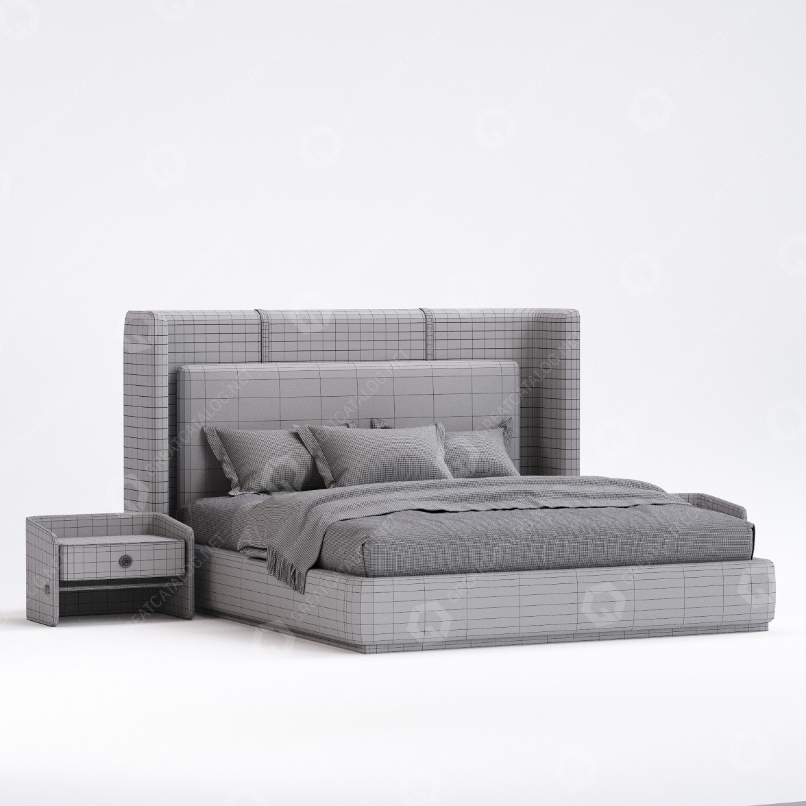 Bed and Bedside Tables Mezzo Collection Perry 3D model - GreatCatalog 25092