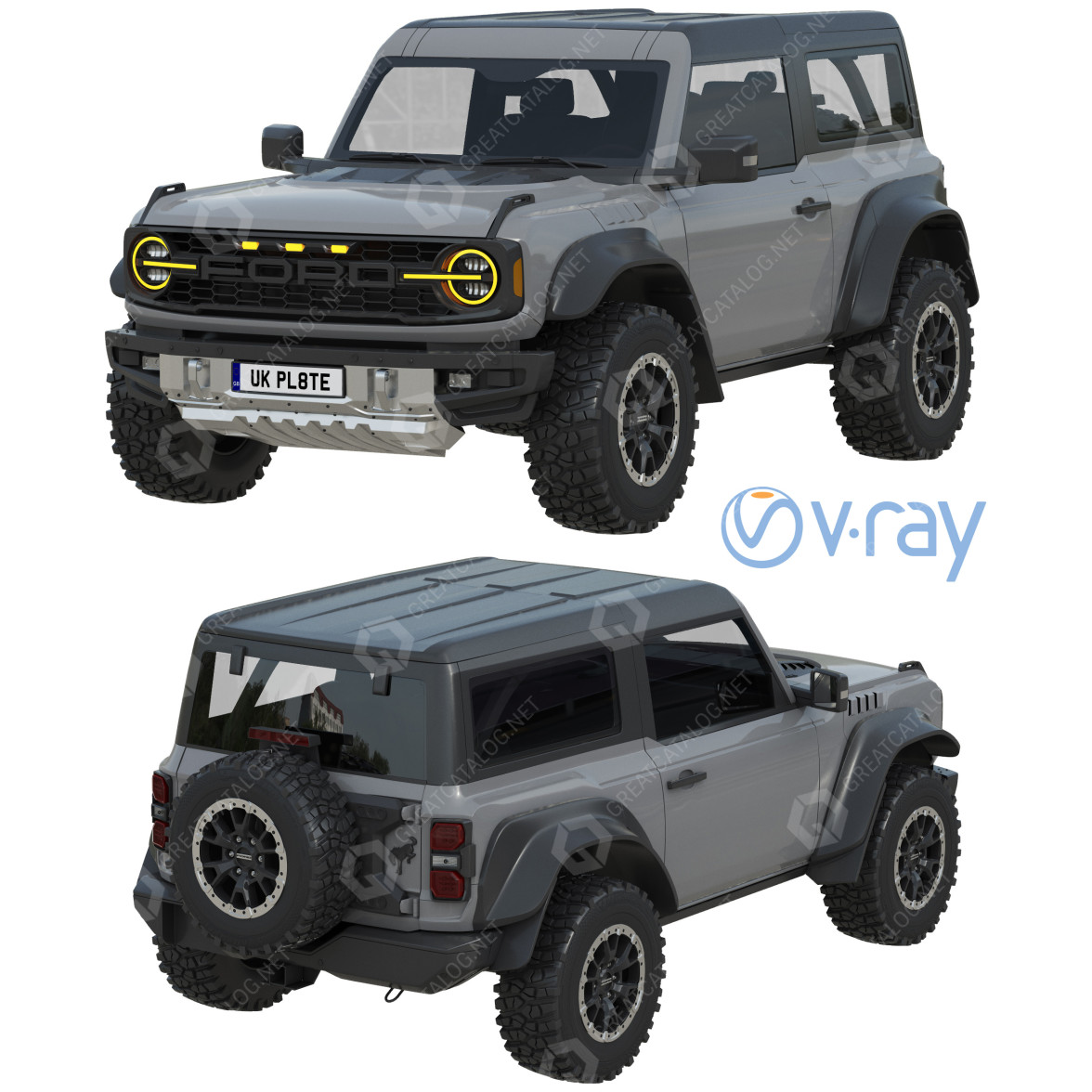 Car Ford Bronco Raptor 2 Door 3D model - GreatCatalog 25321