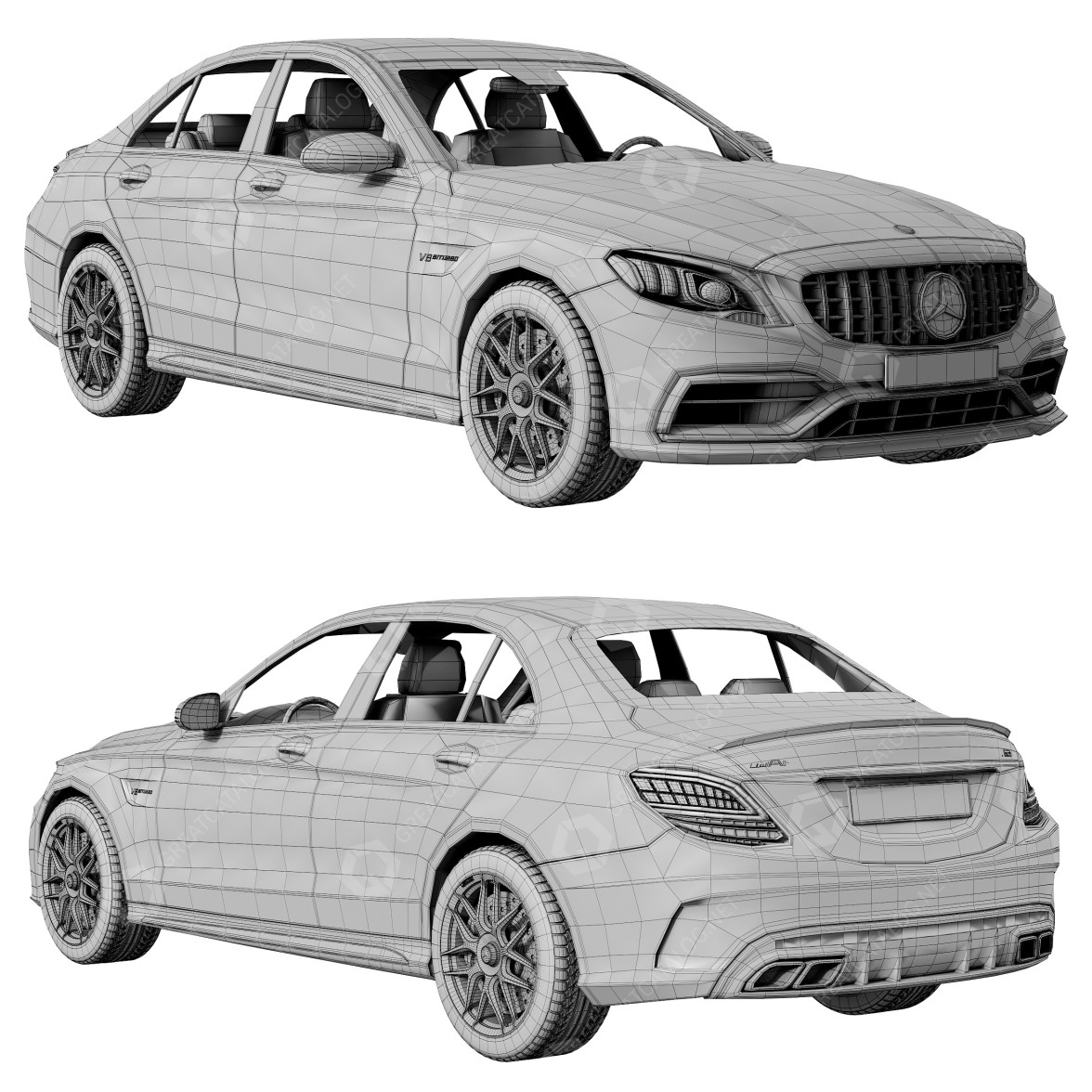 Car Mercedes-Benz C63 3D model - GreatCatalog 25519