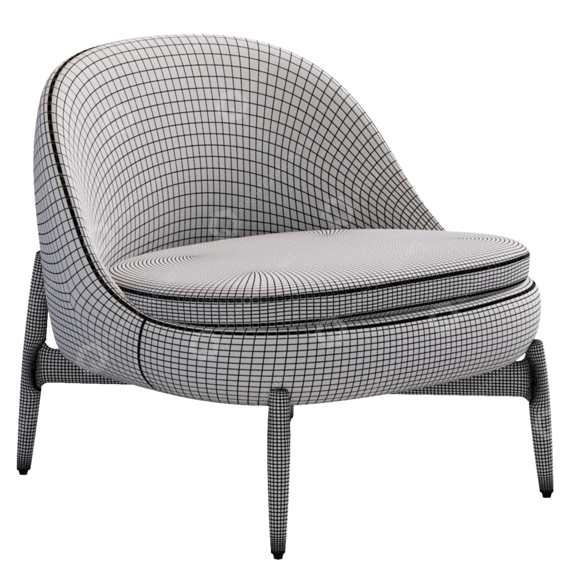 Armchair Minotti Sendai 3D model - GreatCatalog 25811