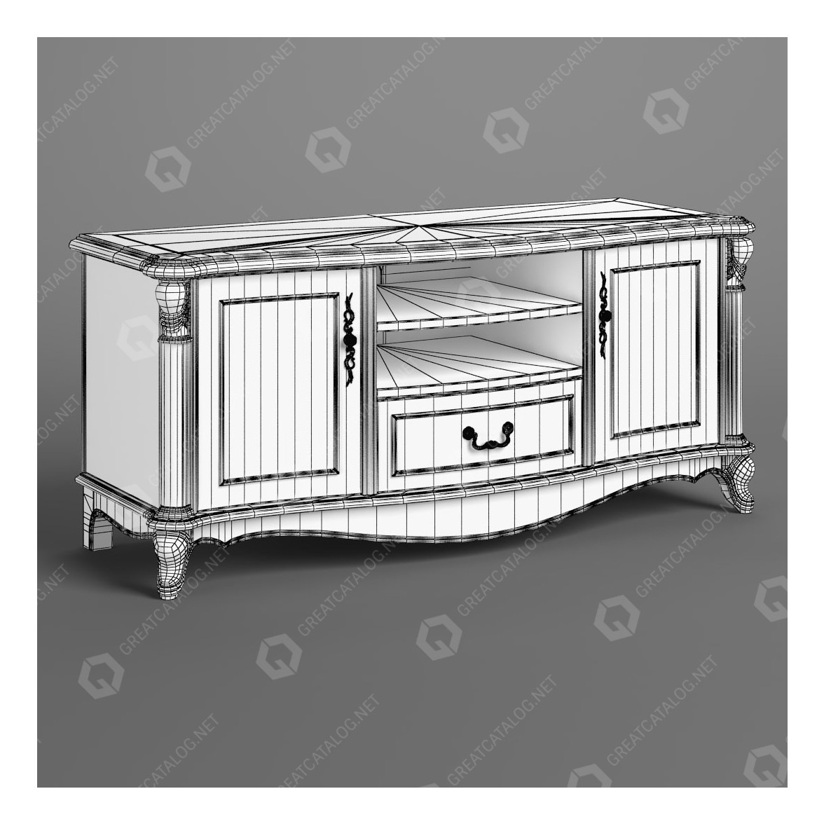 TV Stand Carpenter Cabinet 2612000 230-1 Brown 3D model