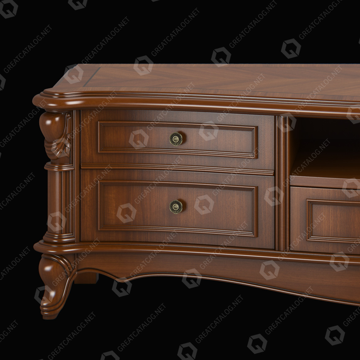 TV Stand Carpenter Wall Unit A 2612100 230-1 Brown 3D model ...