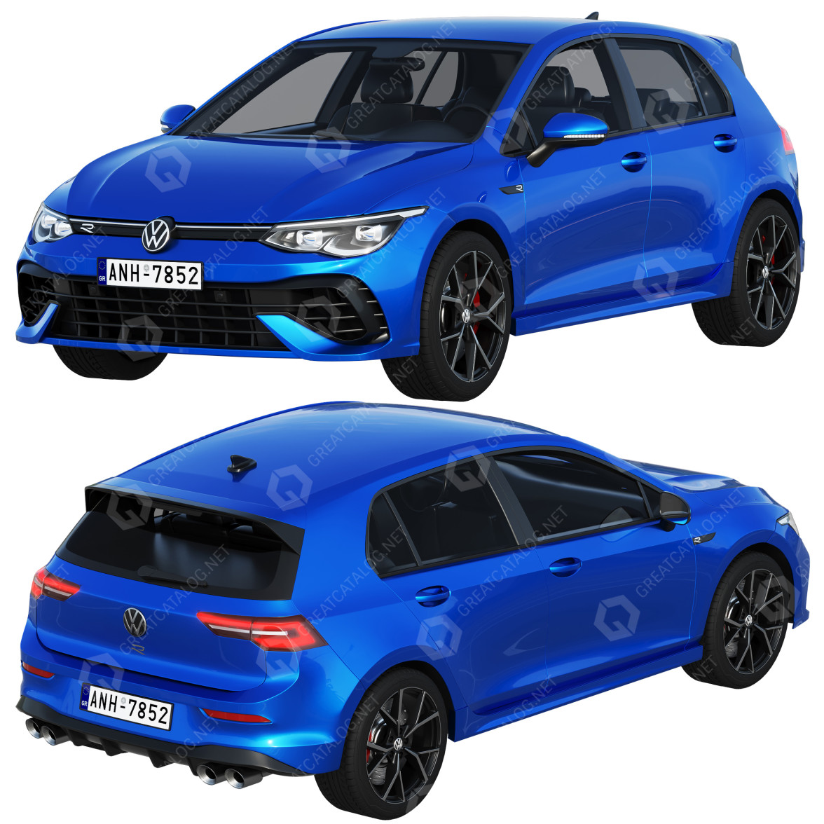 Car Volkswagen Golf 8 R 3D model - GreatCatalog 26114