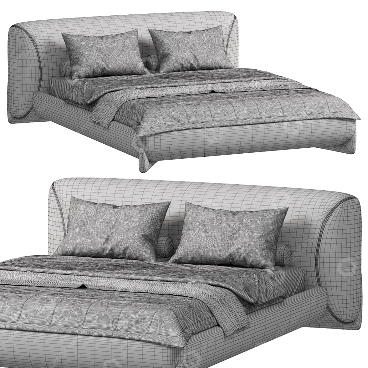 Bed Porada Arredi Softbay 3D model - GreatCatalog 26174