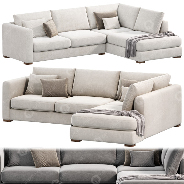 Sofa Blake Large Open by Loom Loft 3D model - GreatCatalog 26622