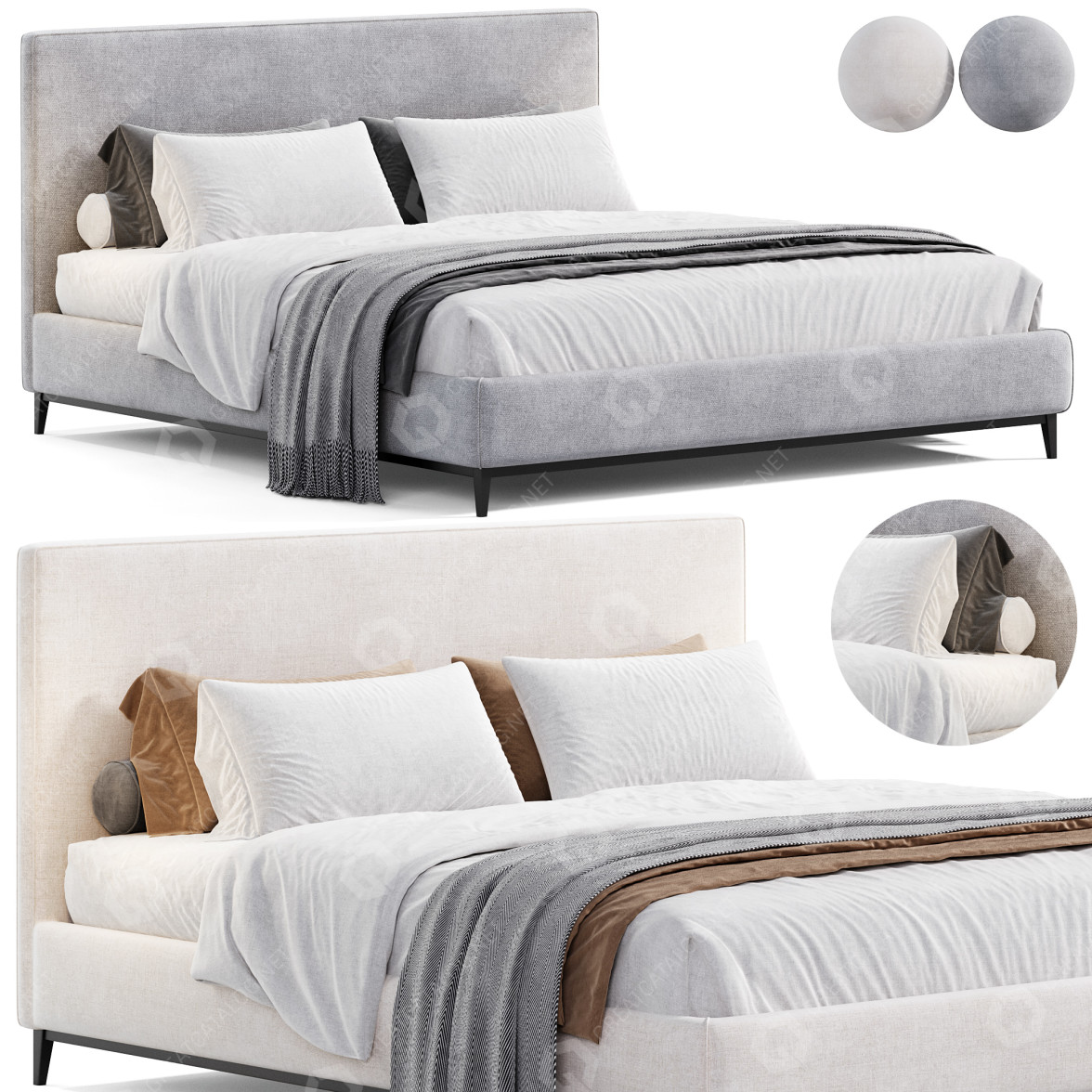 Bed Minotti Andersen 3D model - GreatCatalog 27018