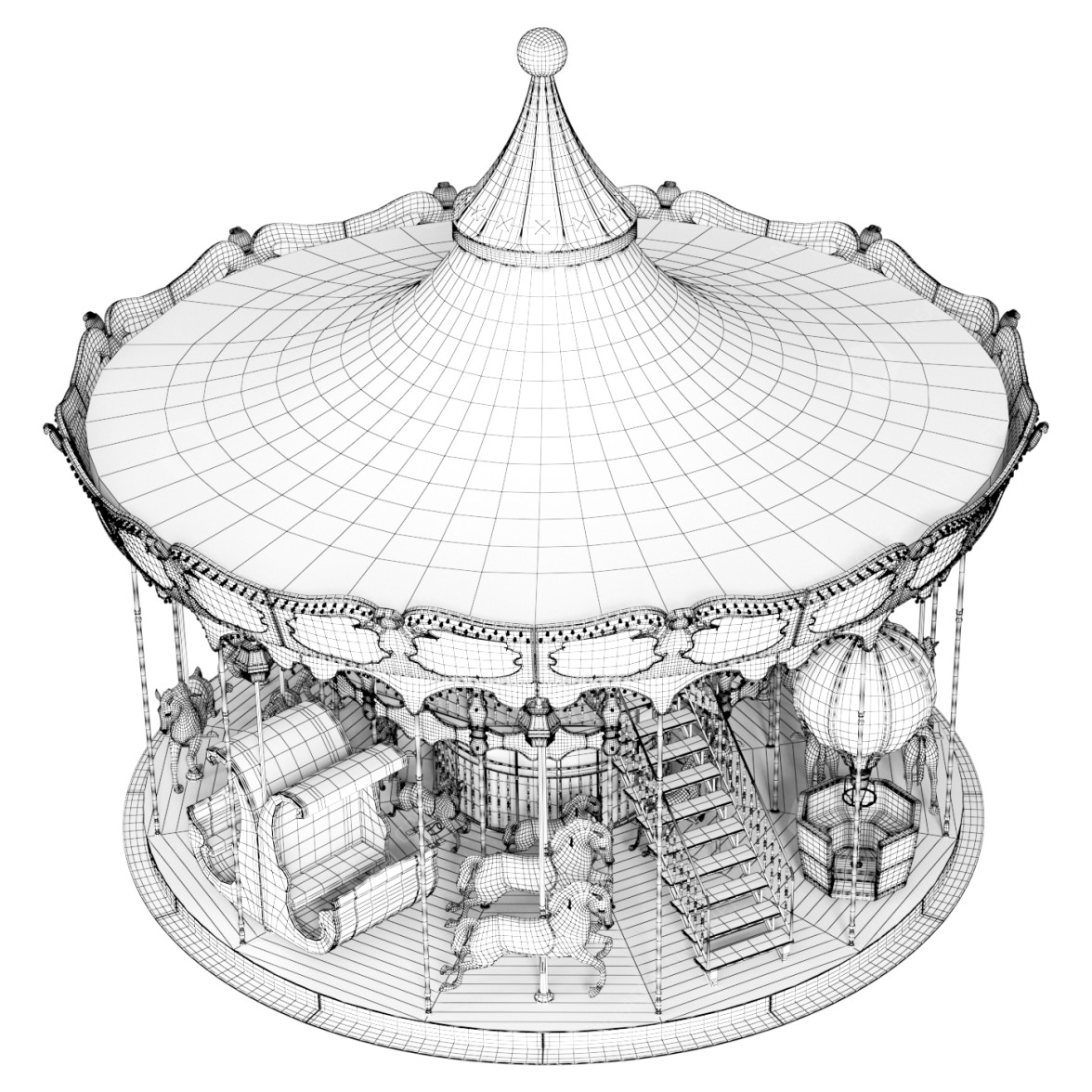 Carousel Two-level 3D model・Download 3D models・Great Catalog ...