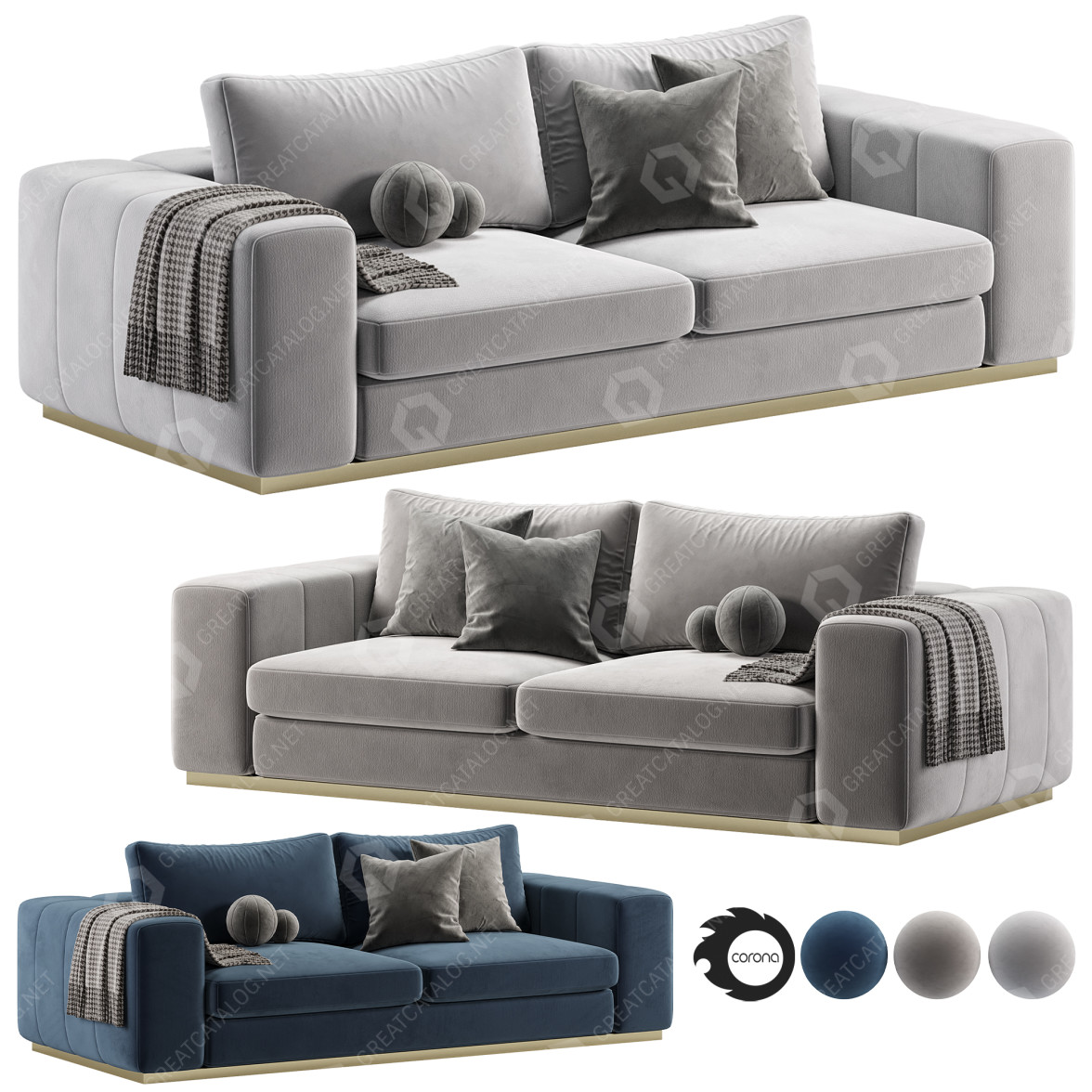 Sofa Laskasas Charlie 2 Seater 3D model - GreatCatalog 27255