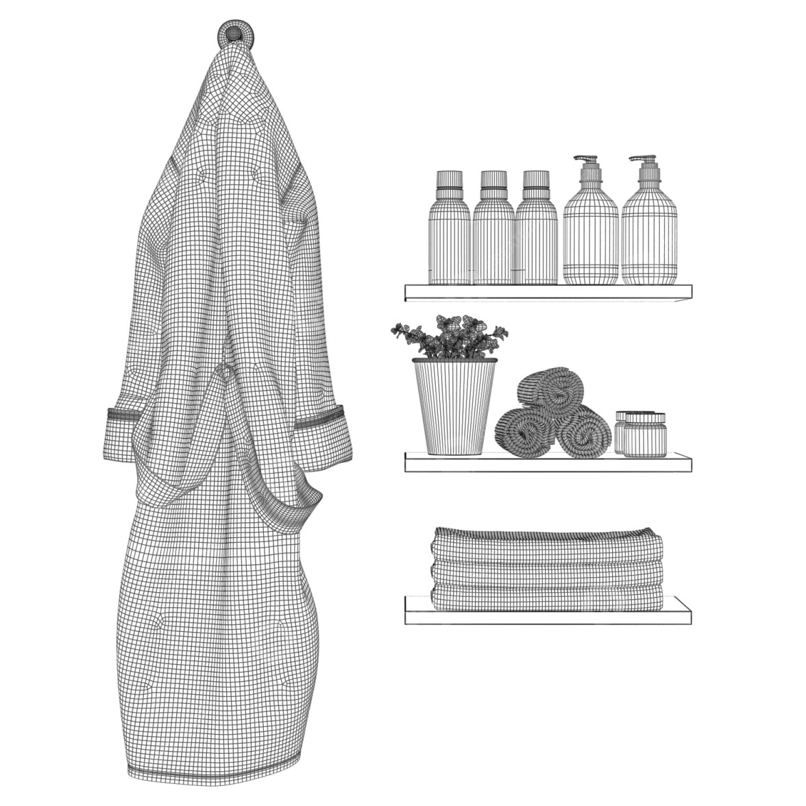 Decor Bath Robe Set 3D model - GreatCatalog 28437