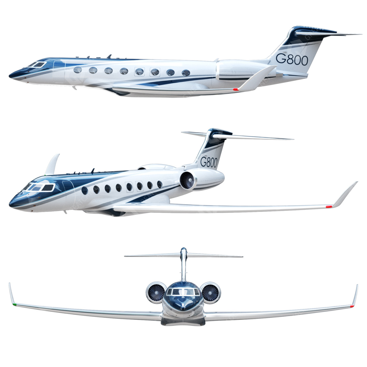 Airplane Gulfstream Aerospace Corporation G800 3D model - GreatCatalog ...
