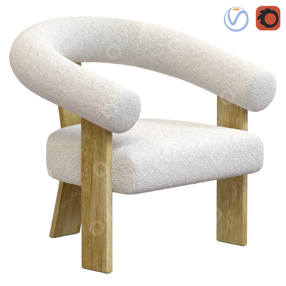 Armchair Life Interiors Boucle Curved 3D model - GreatCatalog 28624
