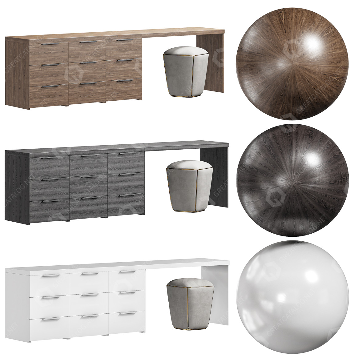 Dressing Table and Pouf Arlet BMS 3D model - GreatCatalog 29534