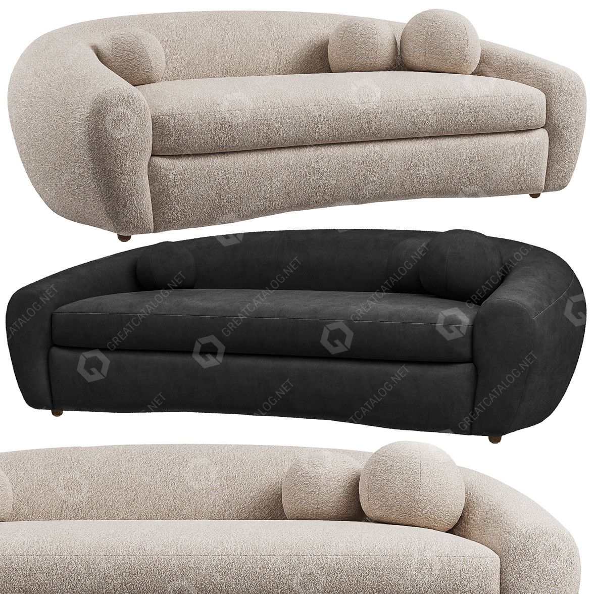 Sofa Restoration Hardware Sylvain 3D model GreatCatalog 29623