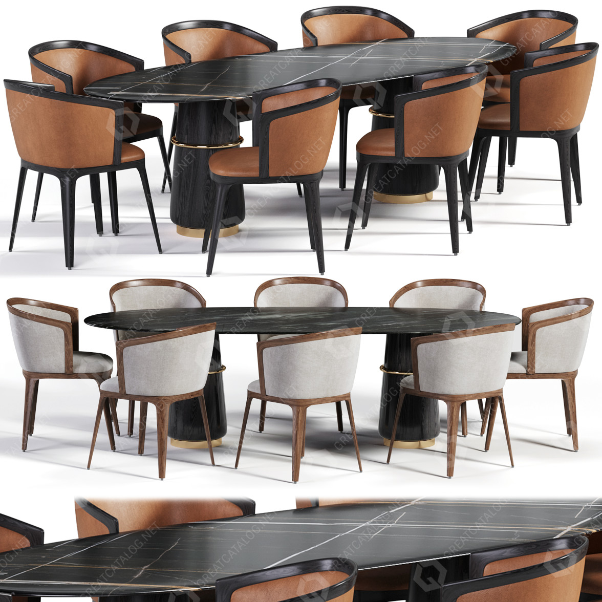 Table and Chairs Casa Mobilya Adria and Agra 3D model - GreatCatalog 29881