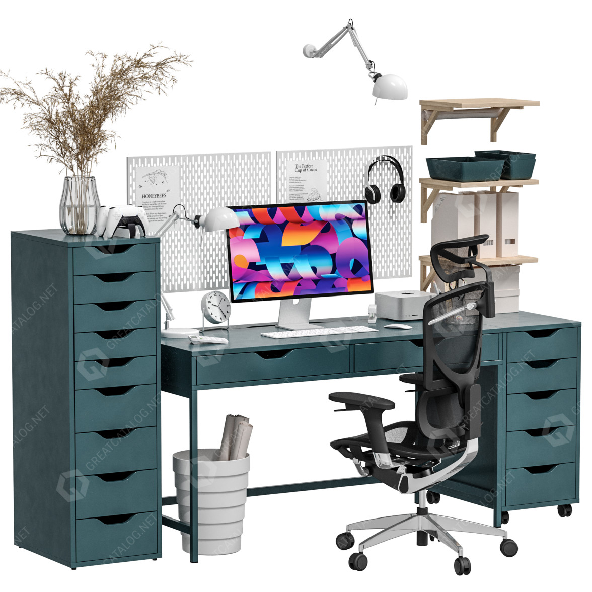 Workspace IKEA Alex 3D model・Download 3D models・Great Catalog