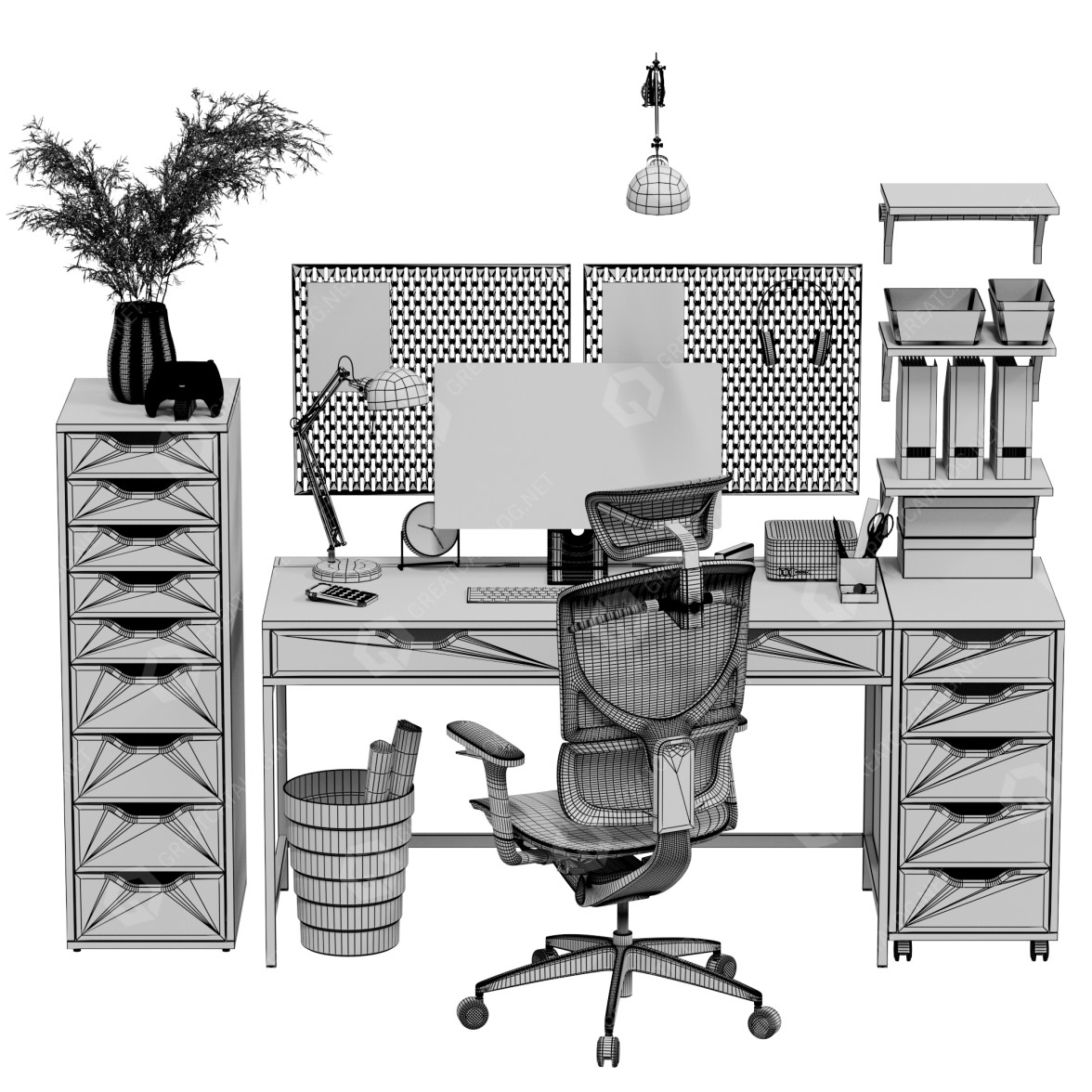 Workspace IKEA Alex 3D model・Download 3D models・Great Catalog