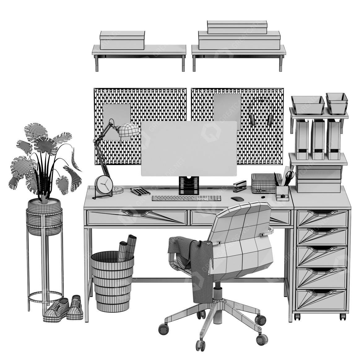 Workspace IKEA Alex 2 3D model・Download 3D models