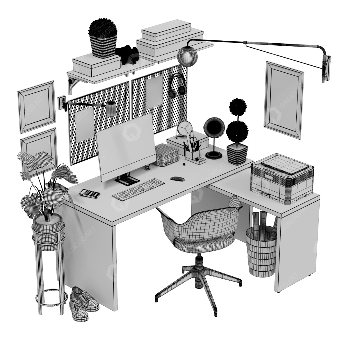 Workspace IKEA Office 6 3D model - GreatCatalog 29951