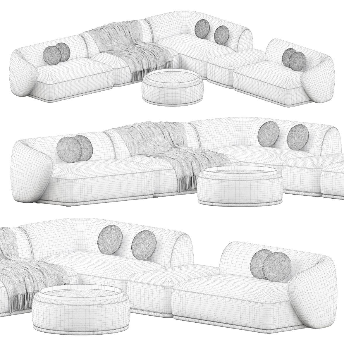 Sofa and Coffee Table Meridiani Rene Set 6 3D model - GreatCatalog 29955
