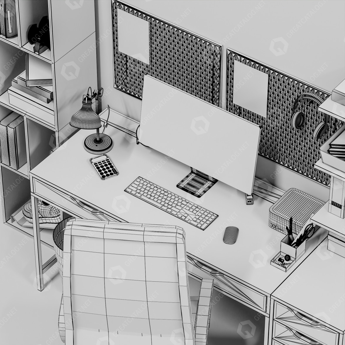 Workspace IKEA Alex 3D model - GreatCatalog 29964