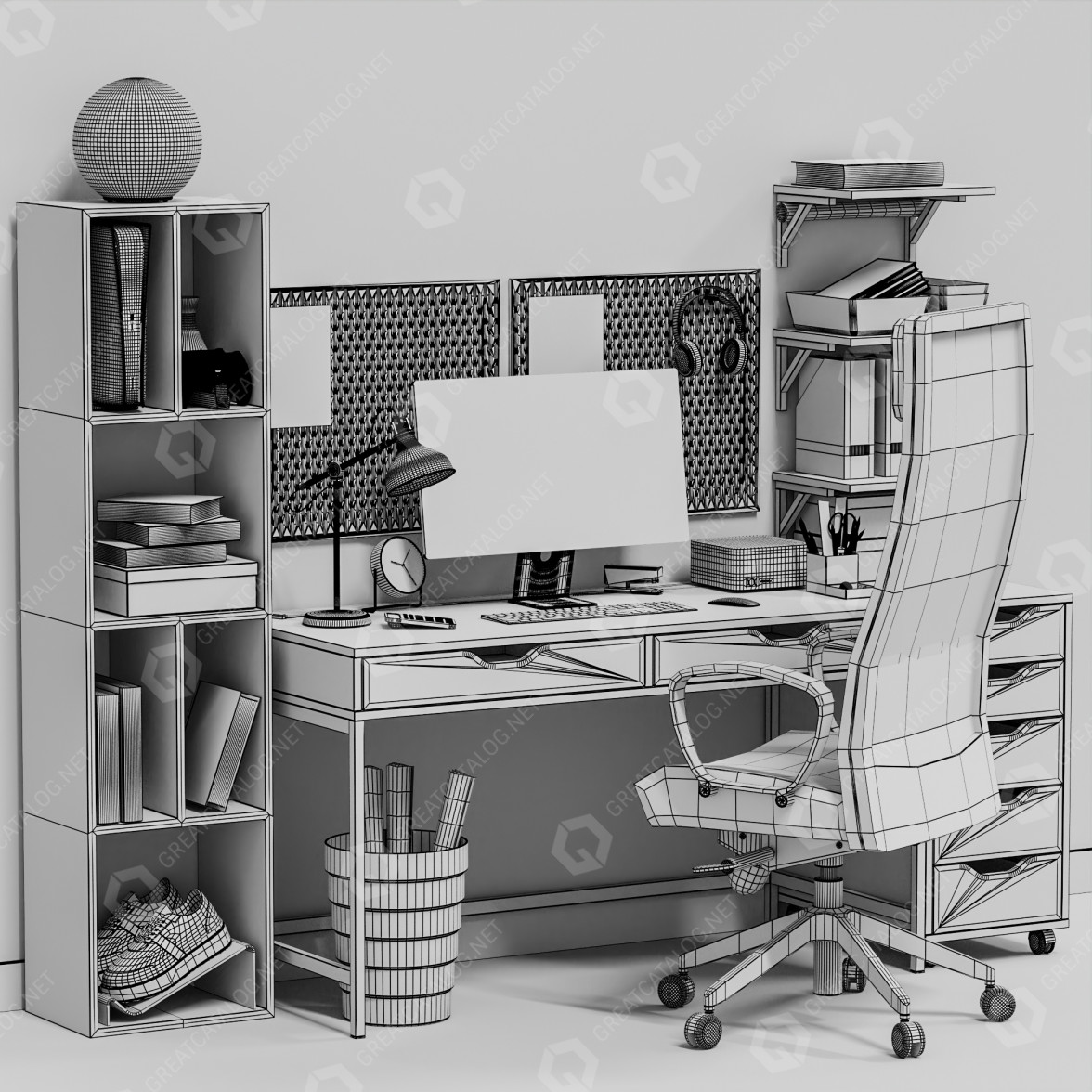 Workspace IKEA Alex 3D model - GreatCatalog 29964