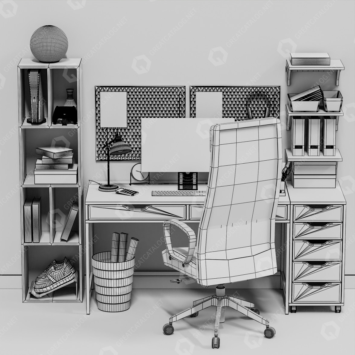 Workspace IKEA Alex 3D model - GreatCatalog 29964