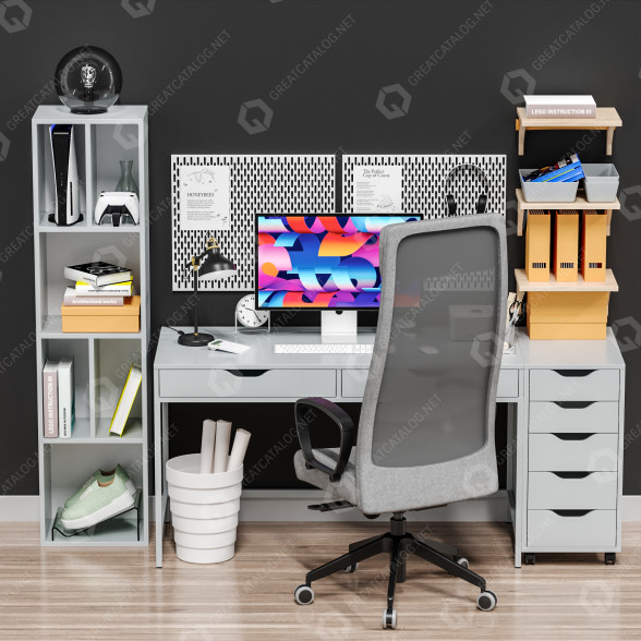 Workspace IKEA Alex 3D model - GreatCatalog 29964